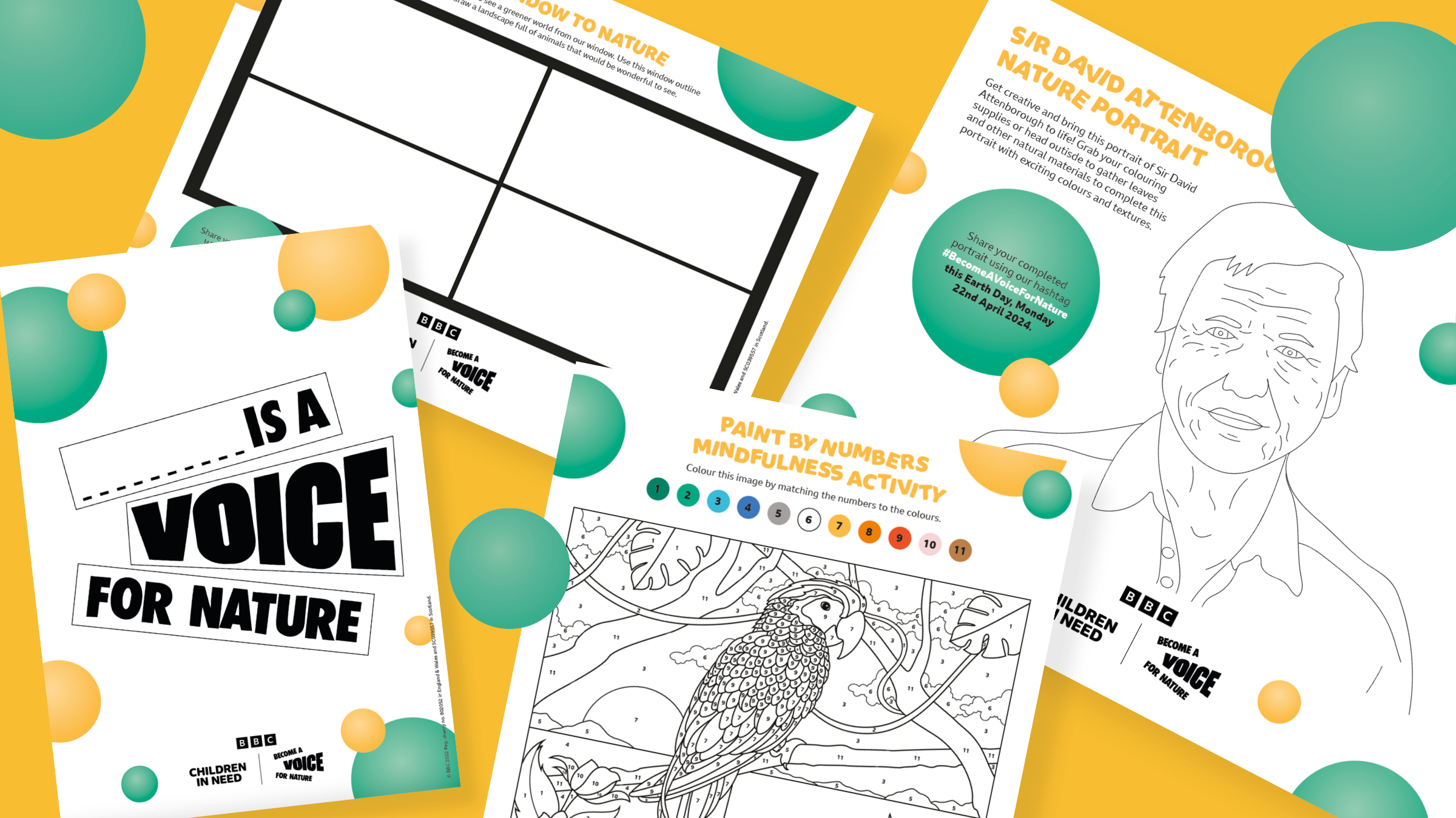 Become A Voice For Nature Colouring Inspiration - BBC Children in Need