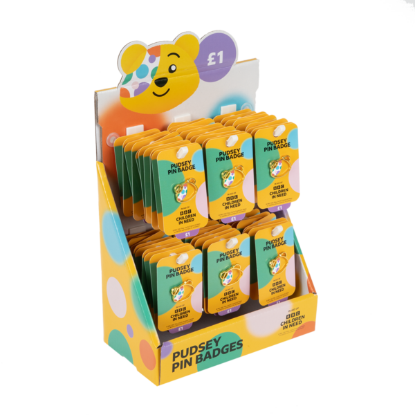 Pudsey Gold Pin Badge - Box of 60 - BBC Children in Need