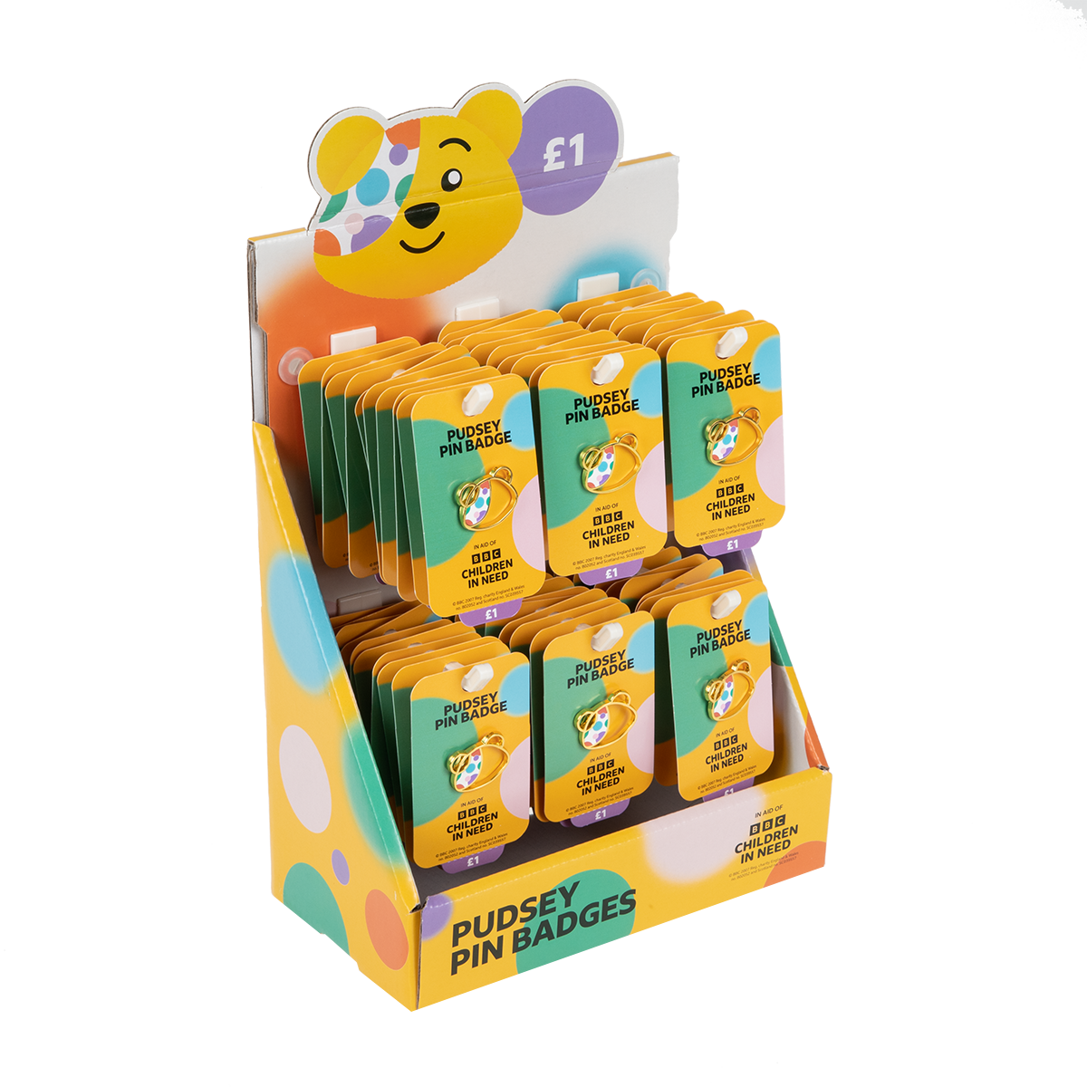 Pudsey Gold Pin Badge - Box of 60 - BBC Children in Need